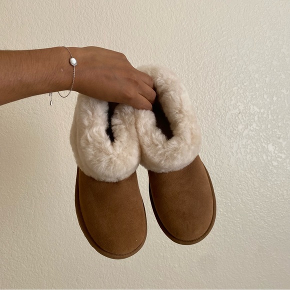 UGG | Shoes | Ugg Classic Mini Fluff Genuine Shearling Bootie | Poshmark